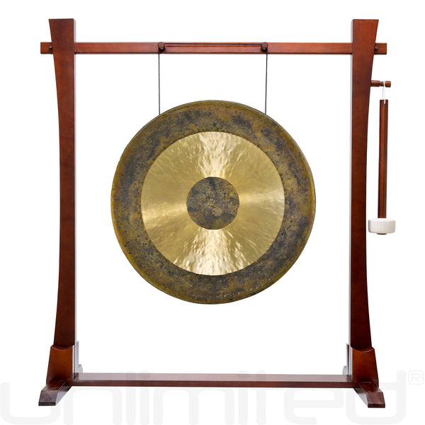 26" Chinese Gongs on the Spirit Guide Gong Stand - Gongs Unlimited